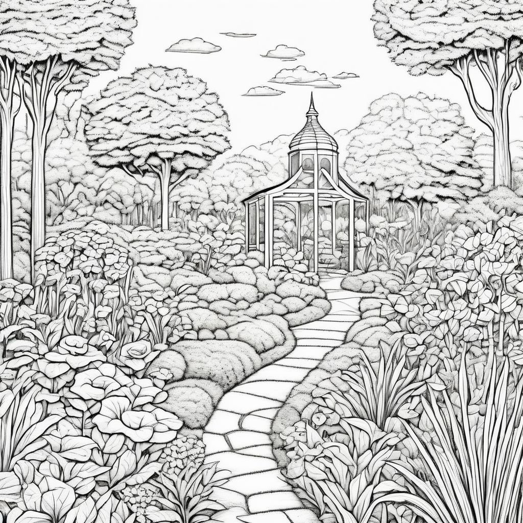 coloring page garden - Easy how to drawing