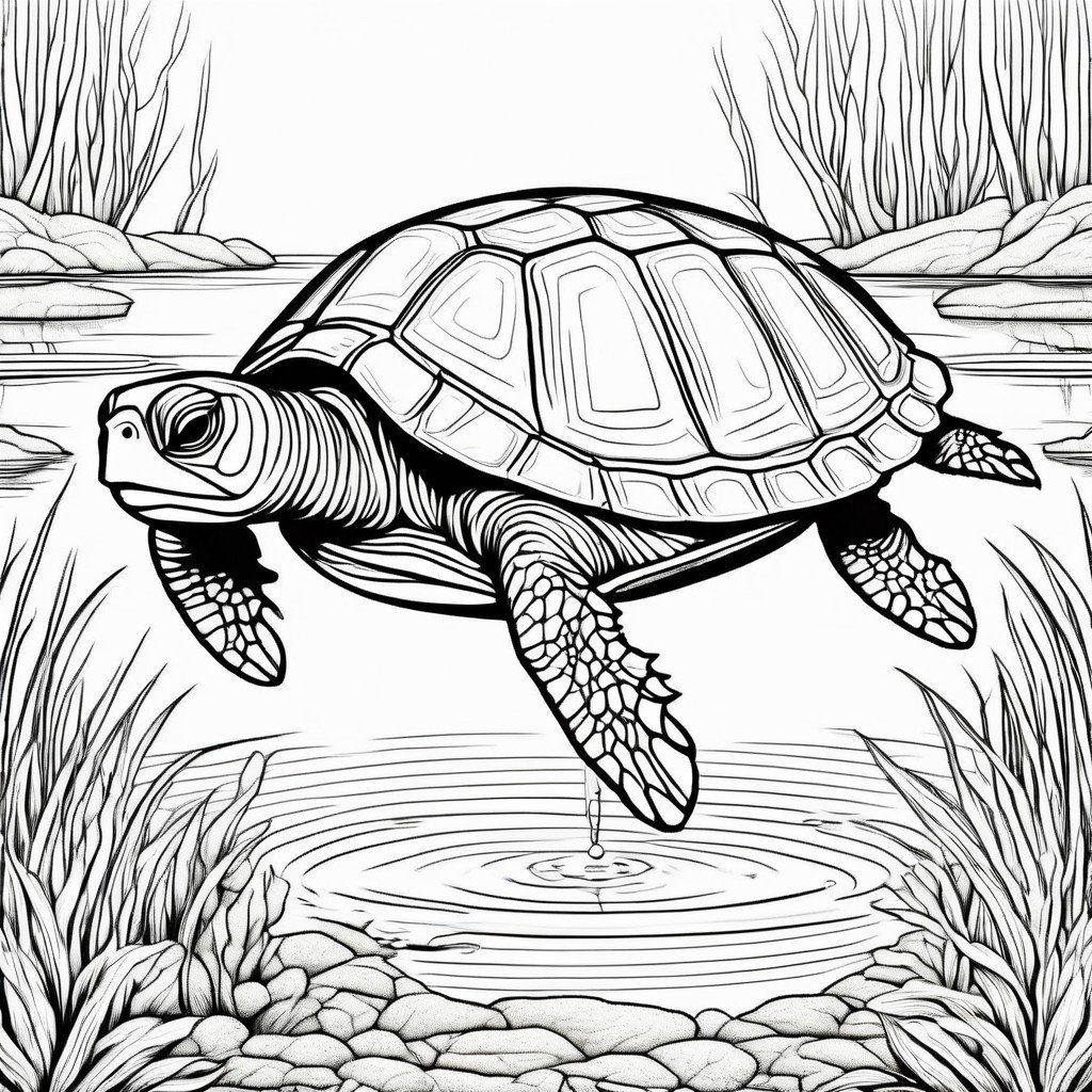 coloring page turtle 2 - Easy how to drawing