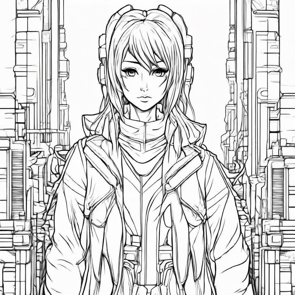 Coloring Page Anime Girl Easy How To Drawing
