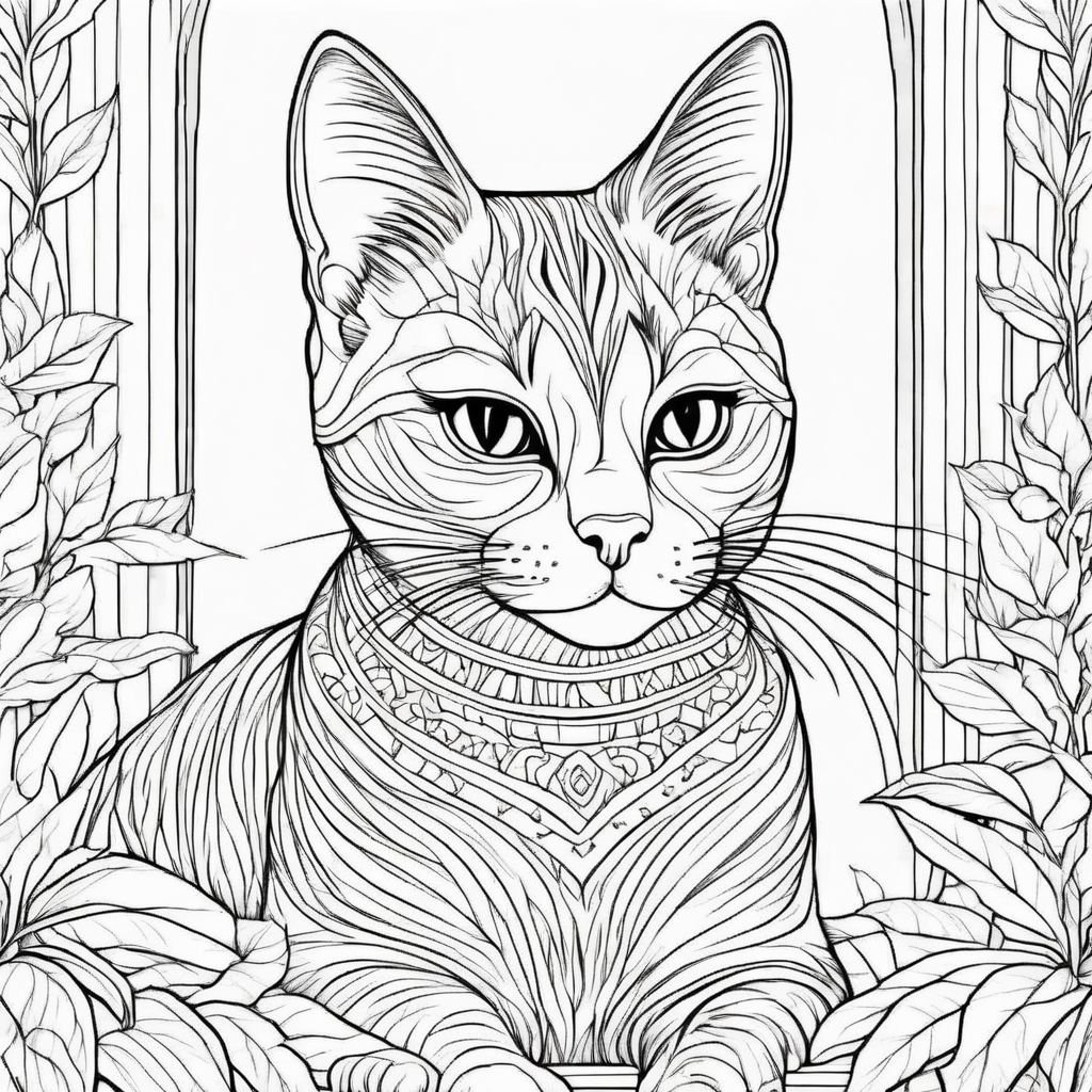 coloring page cat - Easy how to drawing