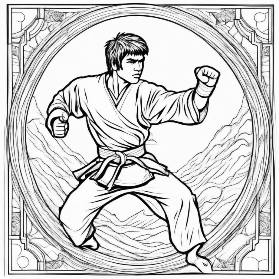 taekwondo coloring pages - Easy how to drawing