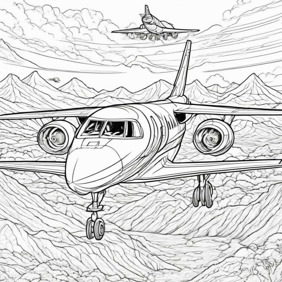 coloring page jet2 - Easy how to drawing