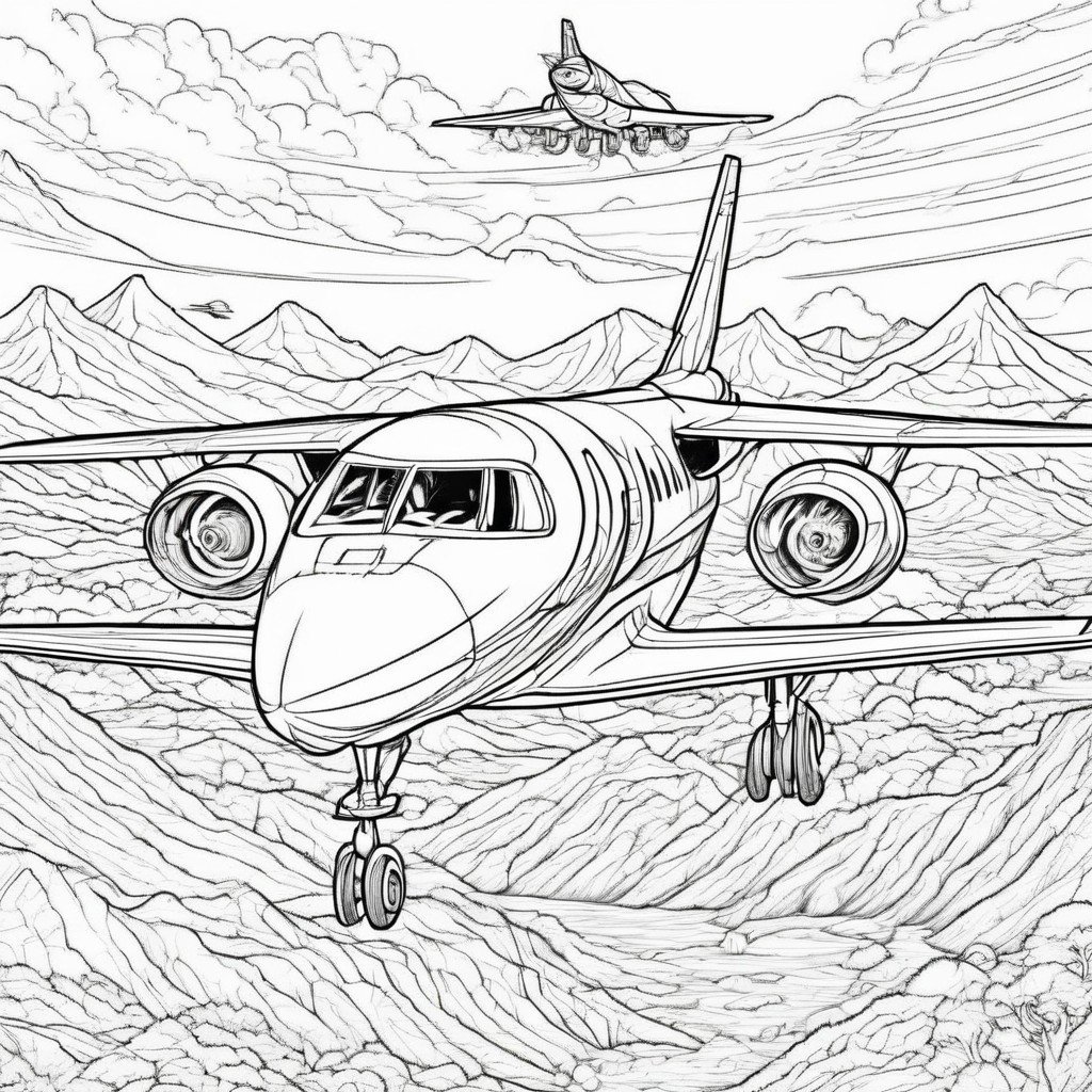 coloring page jet2 - Easy how to drawing