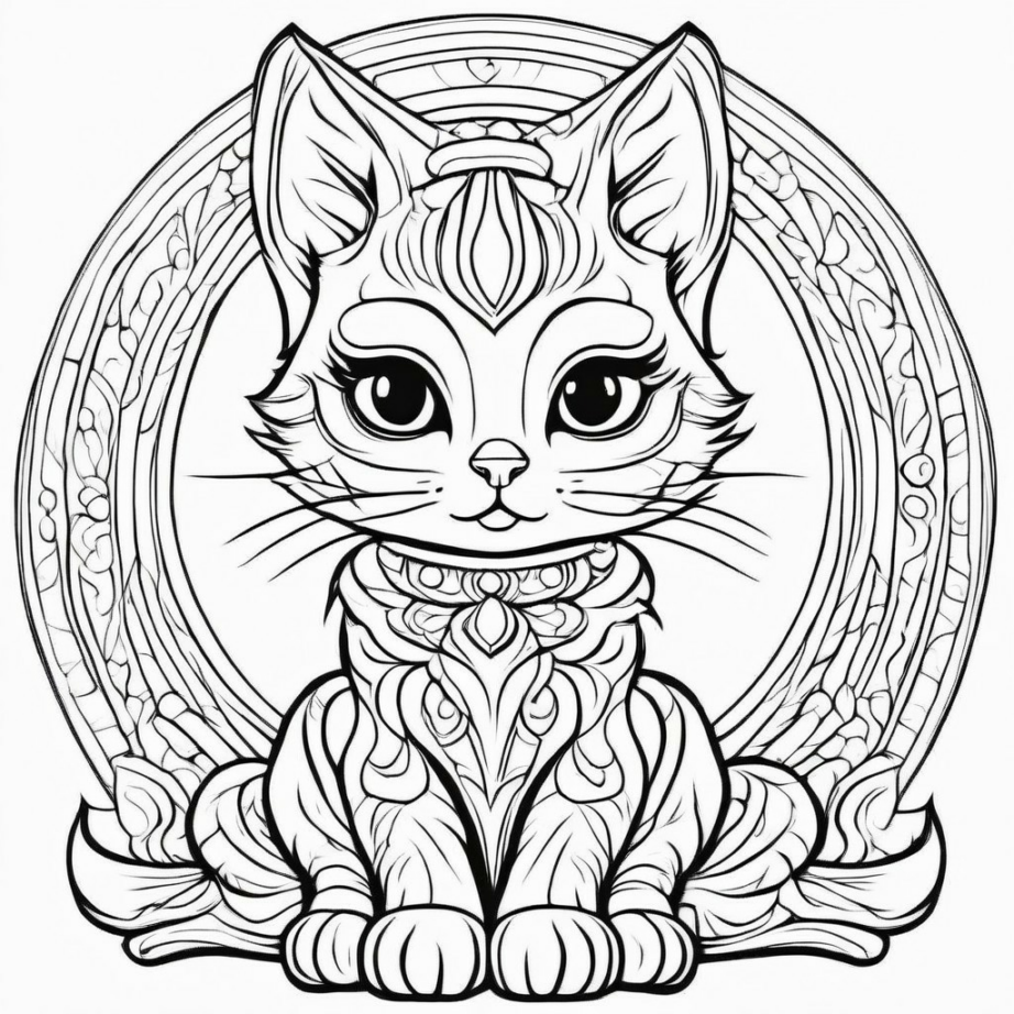 coloring page kitty - Easy how to drawing