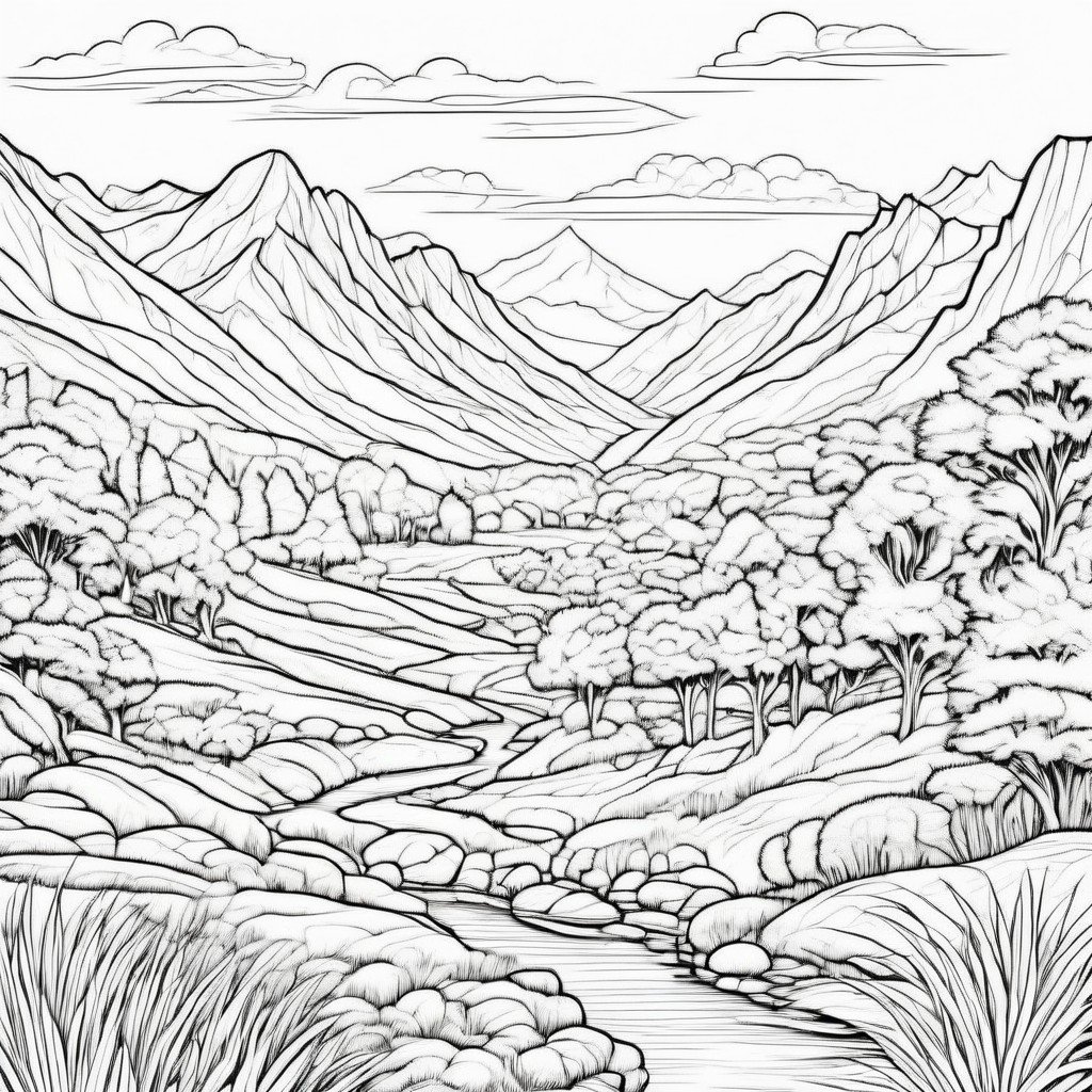 coloring page landscape2 - Easy how to drawing