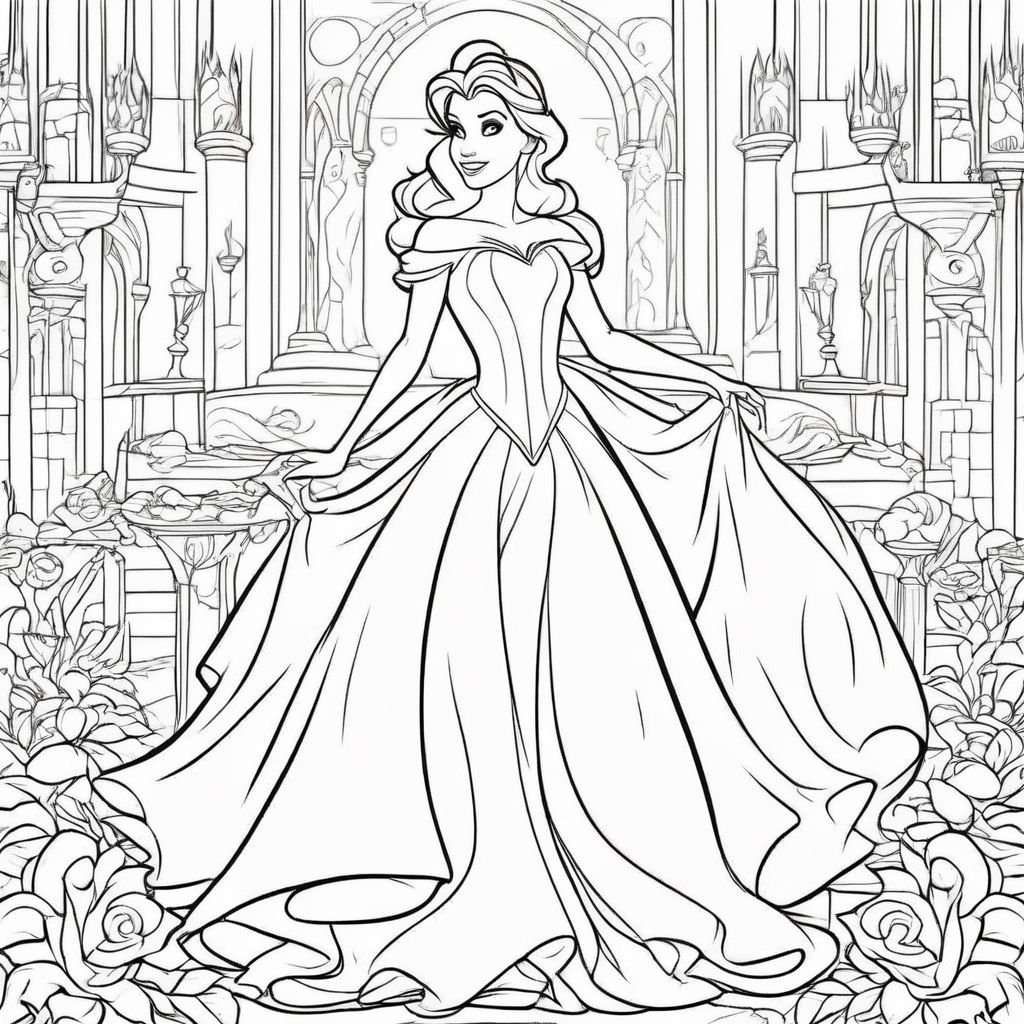 coloring page princess - Easy how to drawing