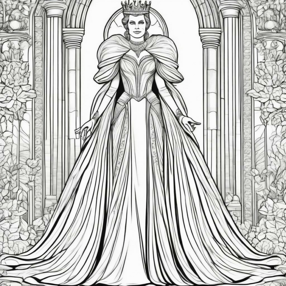 coloring page queen 2 - Easy how to drawing