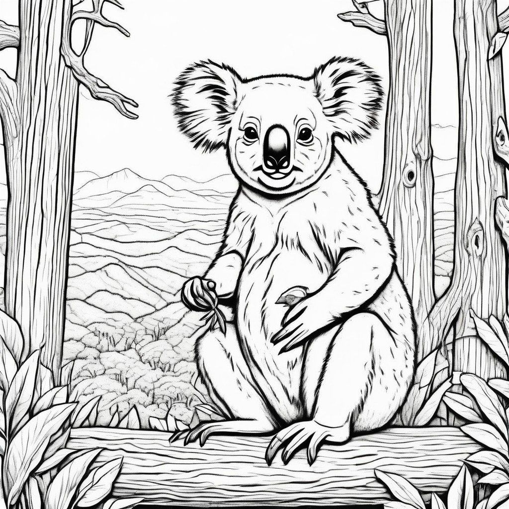 coloring page koala - Easy how to drawing