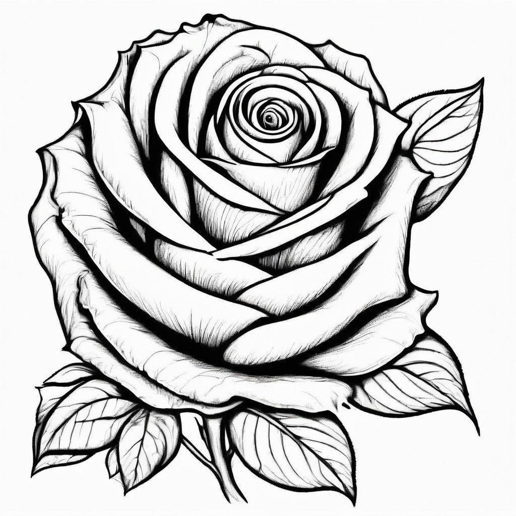 coloring page rose - Easy how to drawing