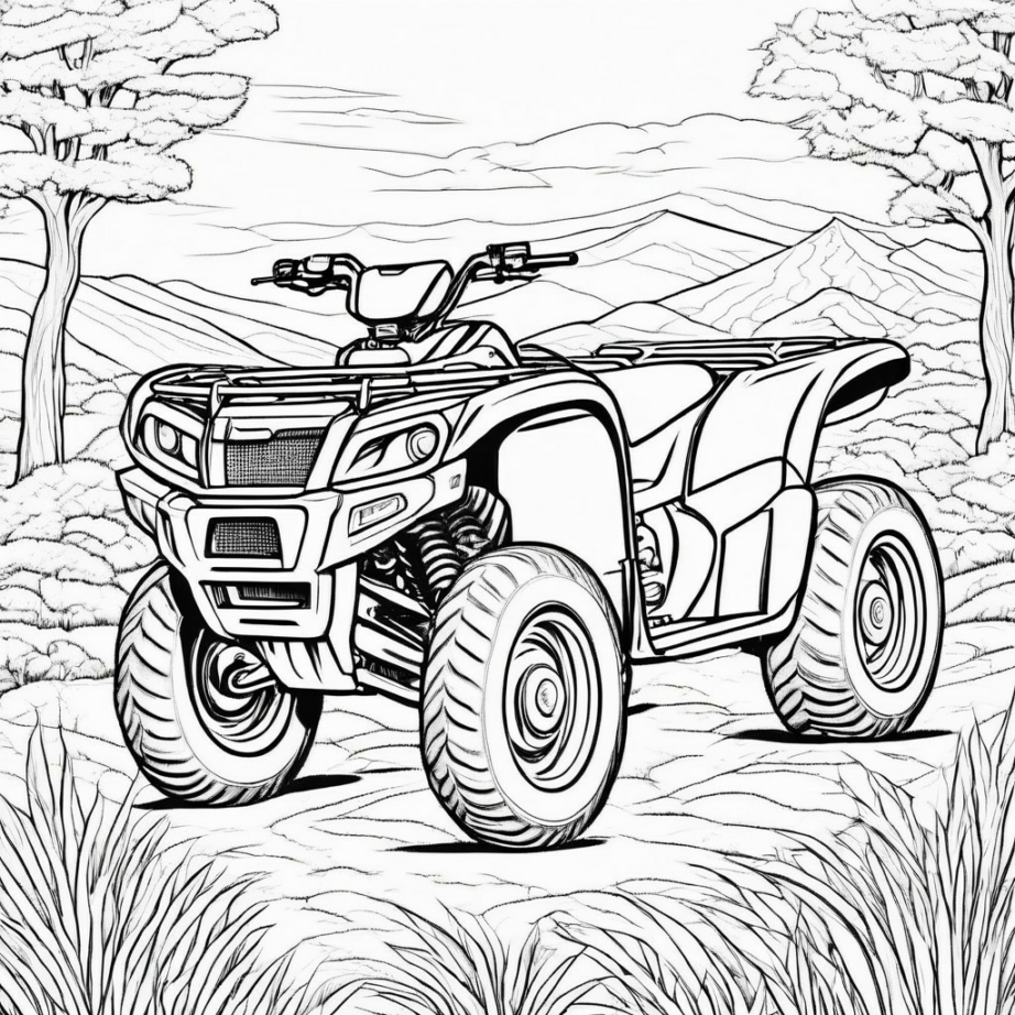 coloring page quad - Easy how to drawing