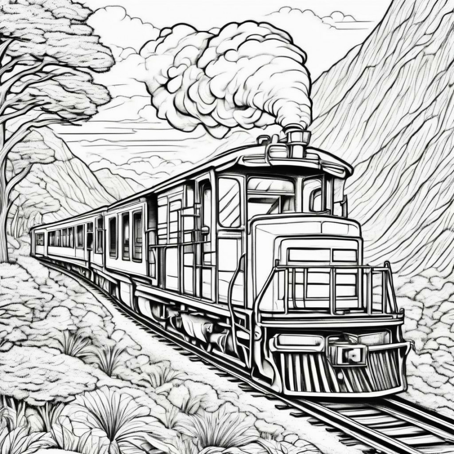 coloring page train - Easy how to drawing