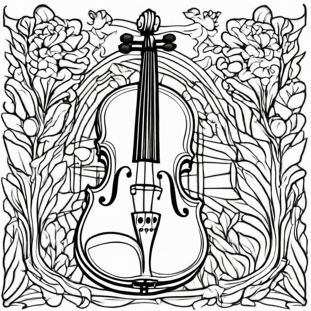 coloring page violin - Easy how to drawing